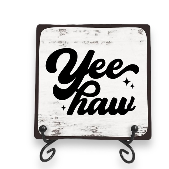 Accents | Yee Haw Western Themed Wood Plaque Stand | Poshmark